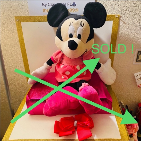 Disney | Toys | Minnie Mouse Plush Toy And One Pink Bow | Poshmark